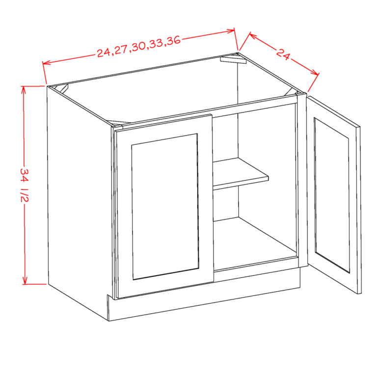 Gray Raised Panel-B24-FH | Easy Kitchen Cabinets